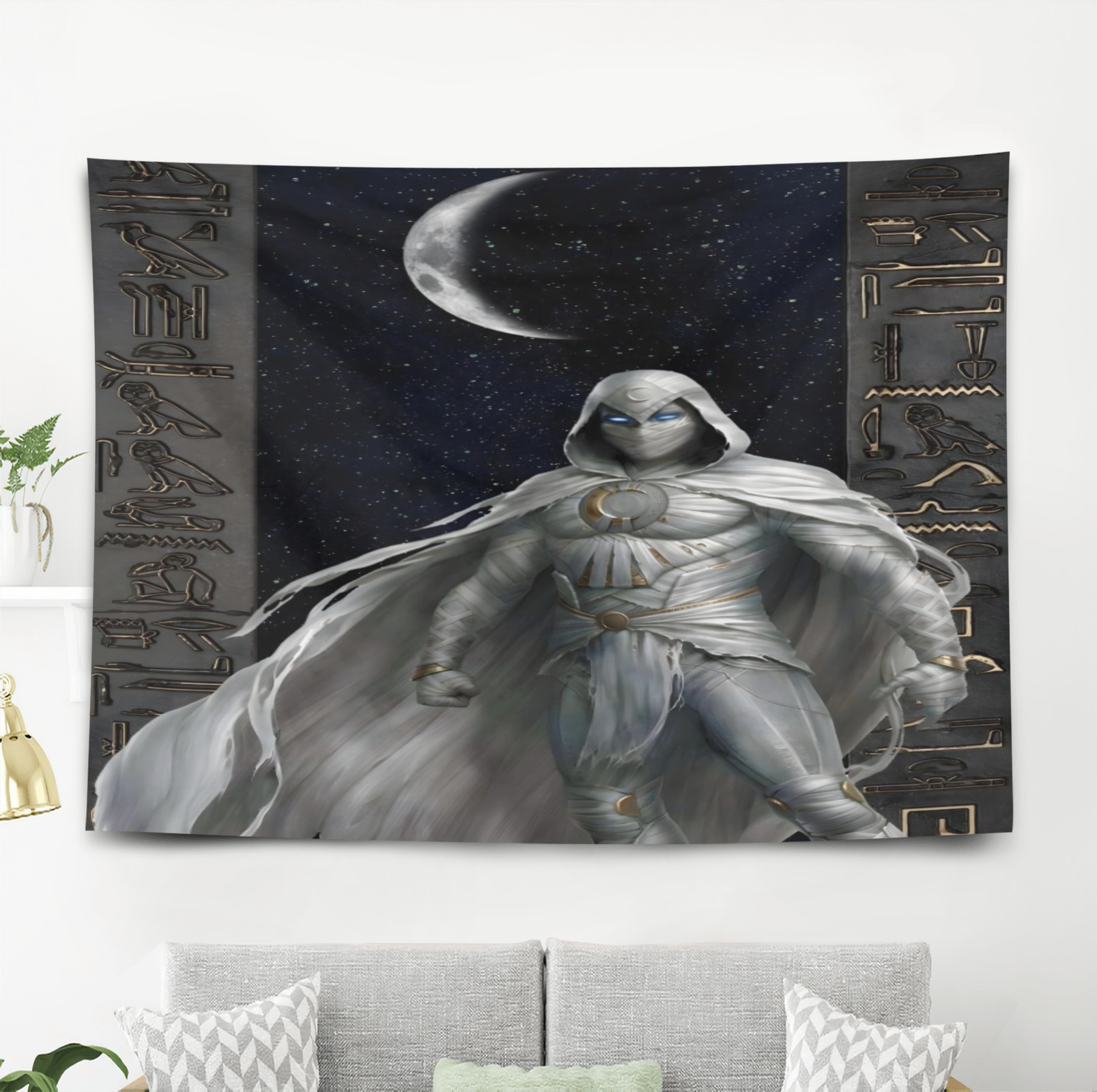 Moon Knight Pattern Wall Hanging 50*60 Inches High-Quality Peach Skin ...