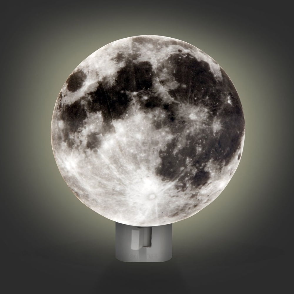 Moon LED Night Light Lunar Kids Bedroom Soothing Children Plug In ...