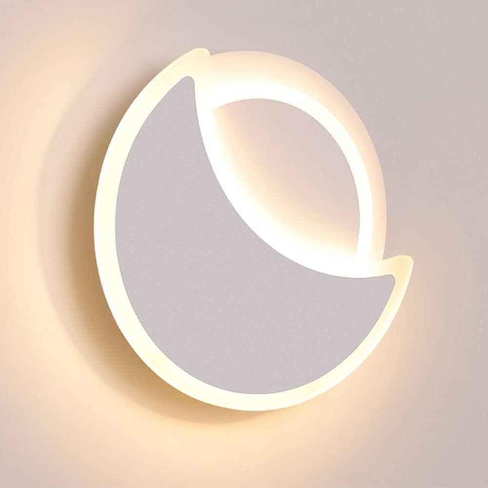 Moon LED Wall Lamp Modern Black/White Night Light Indoor Wall Light ...