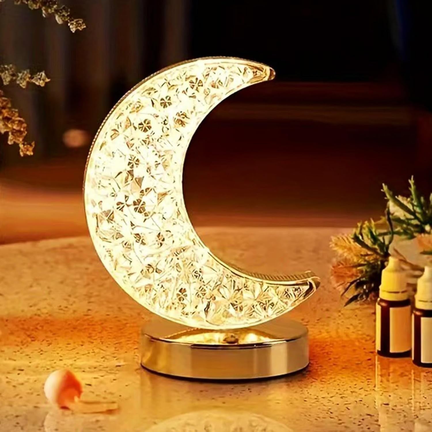 Moon Lamp, 3 Colors Stepless Dimmable Table Lamp, Touch Control Moon ...