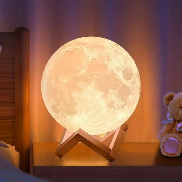 Moon Lamp 5.9 inch 16 Colors LED 3D Moon Light, Remote & Touch Control ...