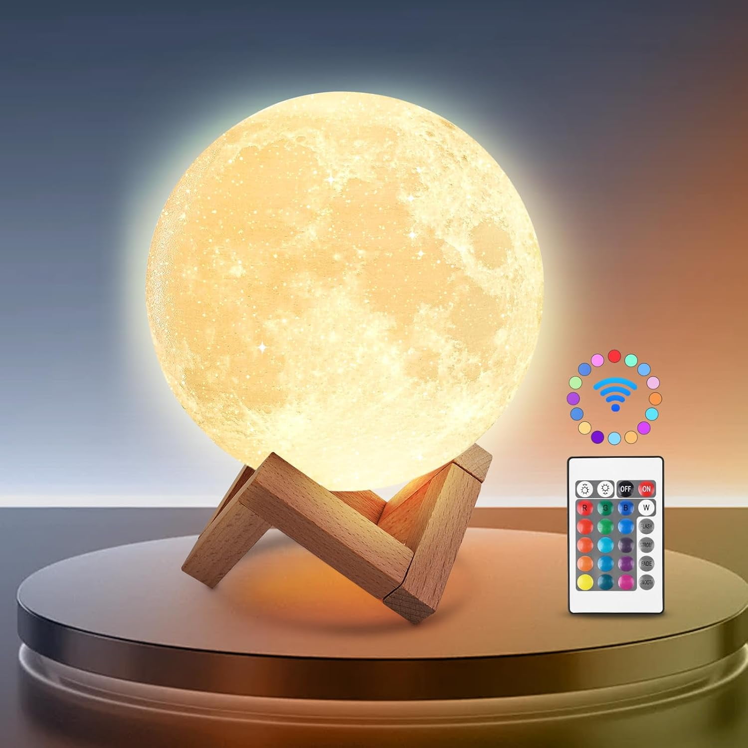 Moon Lamp 5.9 inch, 16 Colors LED Updated Model 3D Night Ligh, Remote ...