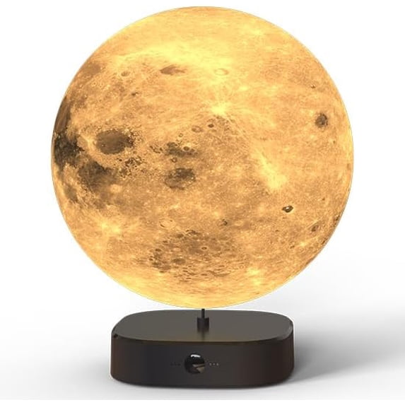 Moon Lamp, 6 inch 3D Printed Floating Moon lamp, auto Light up with ...