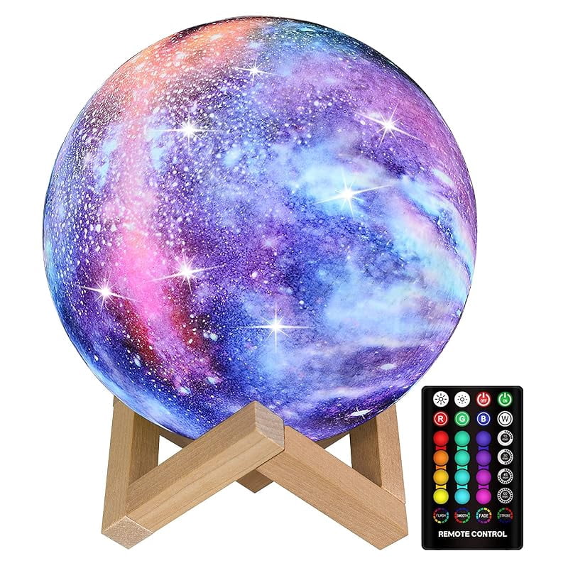 Moon Lamp, Kids Night Light Galaxy Lamp - 16 Colors Moon Light with ...