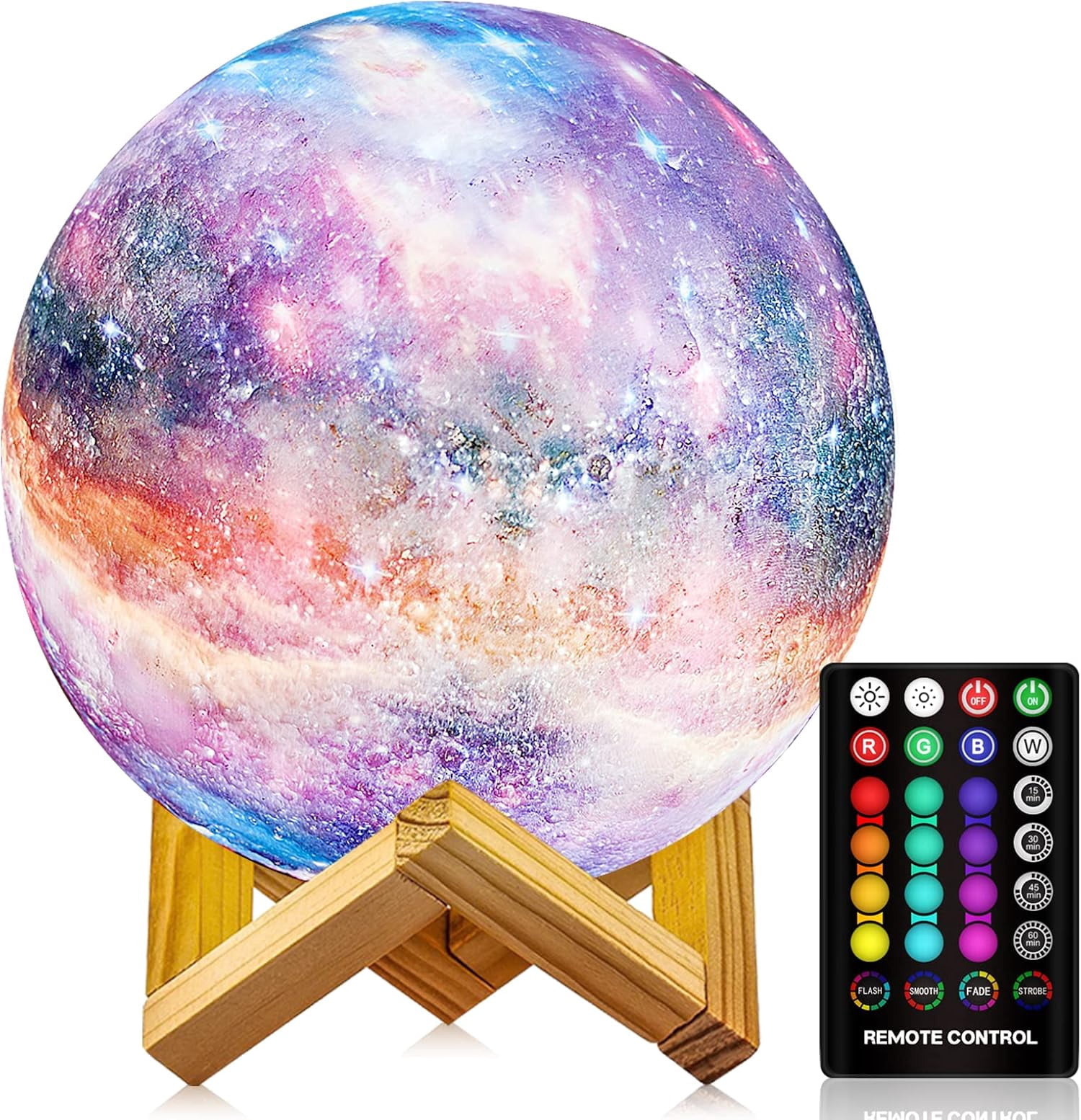 Moon Lamp, Night Light, 16 Colors Moon Light 7.0 inch Printing Light ...