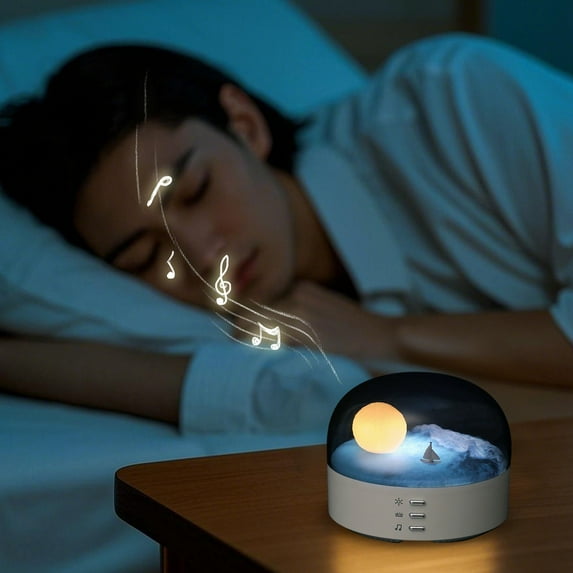 Moon Lamp Speaker Audio Powerhouse for Home Desk and with Ambient LED ...