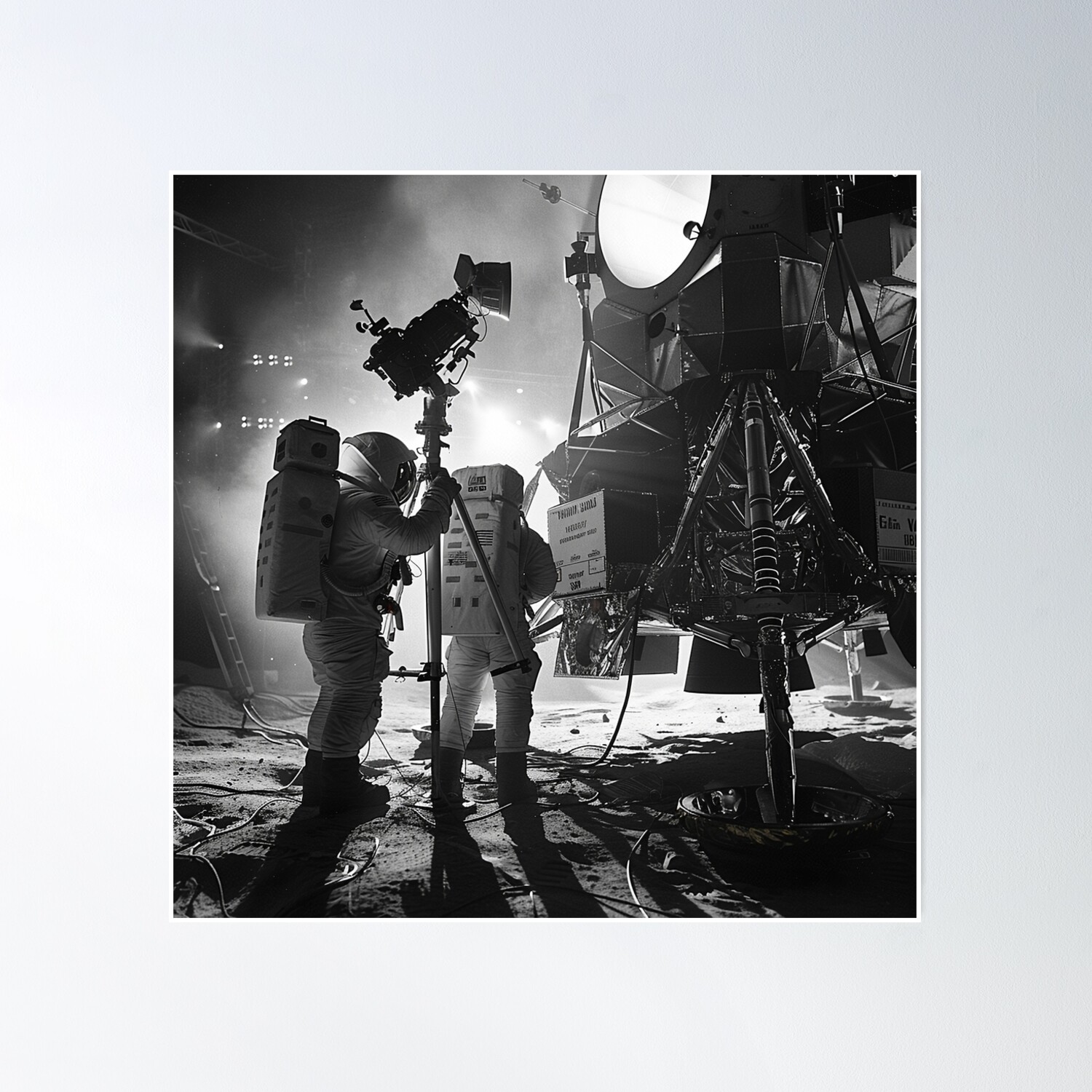 Moon Landing Real Or Fake Poster Wall Art, Modern Wall Decor, 16x16 ...