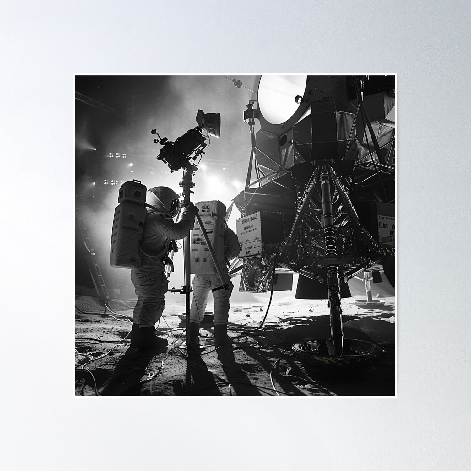 Moon Landing Real Or Fake Poster Wall Art, Modern Wall Decor, 24x24 ...