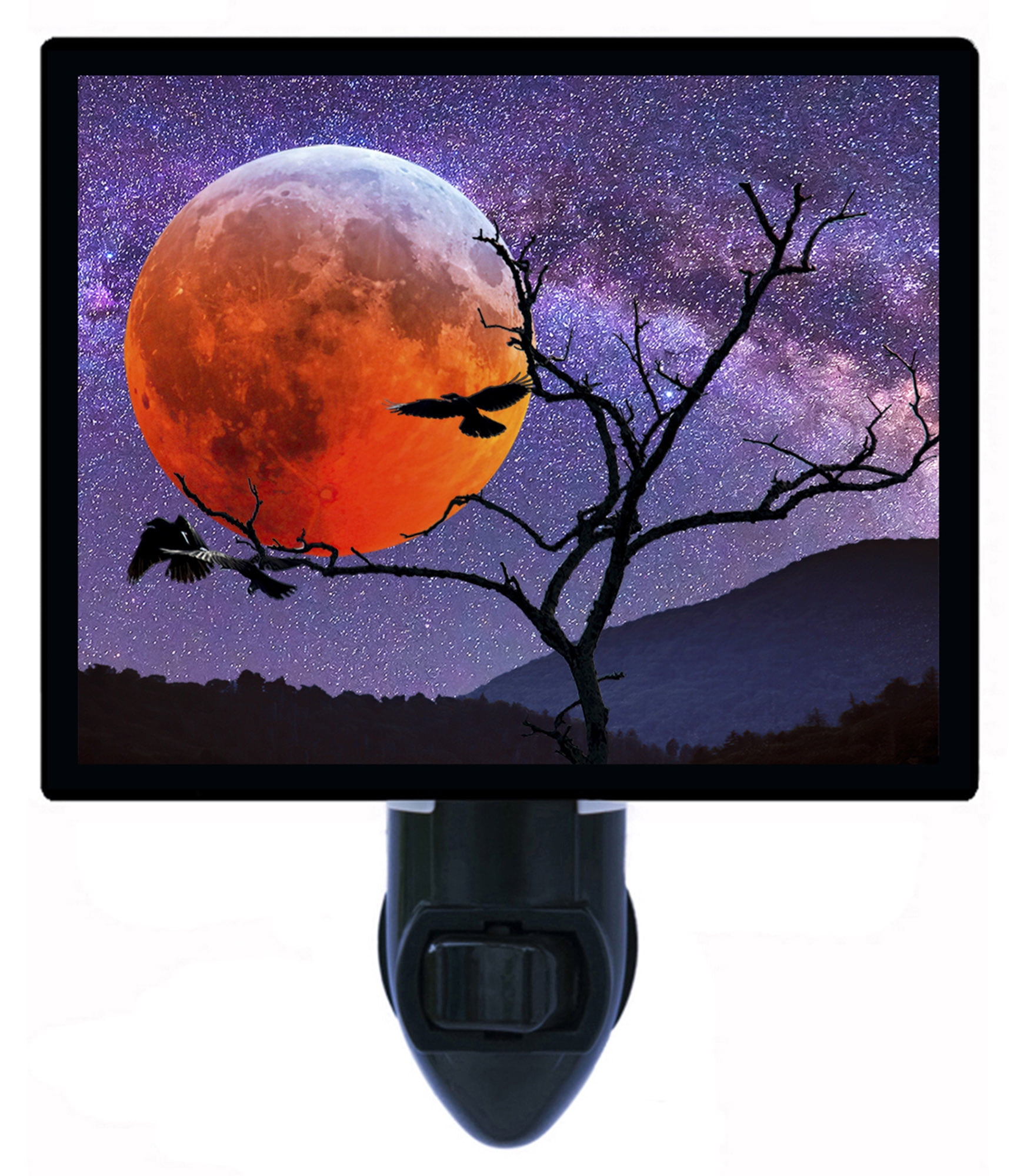 Night Light - Blood Moon Silhouette | Moon Landscape Theme, Includes ...