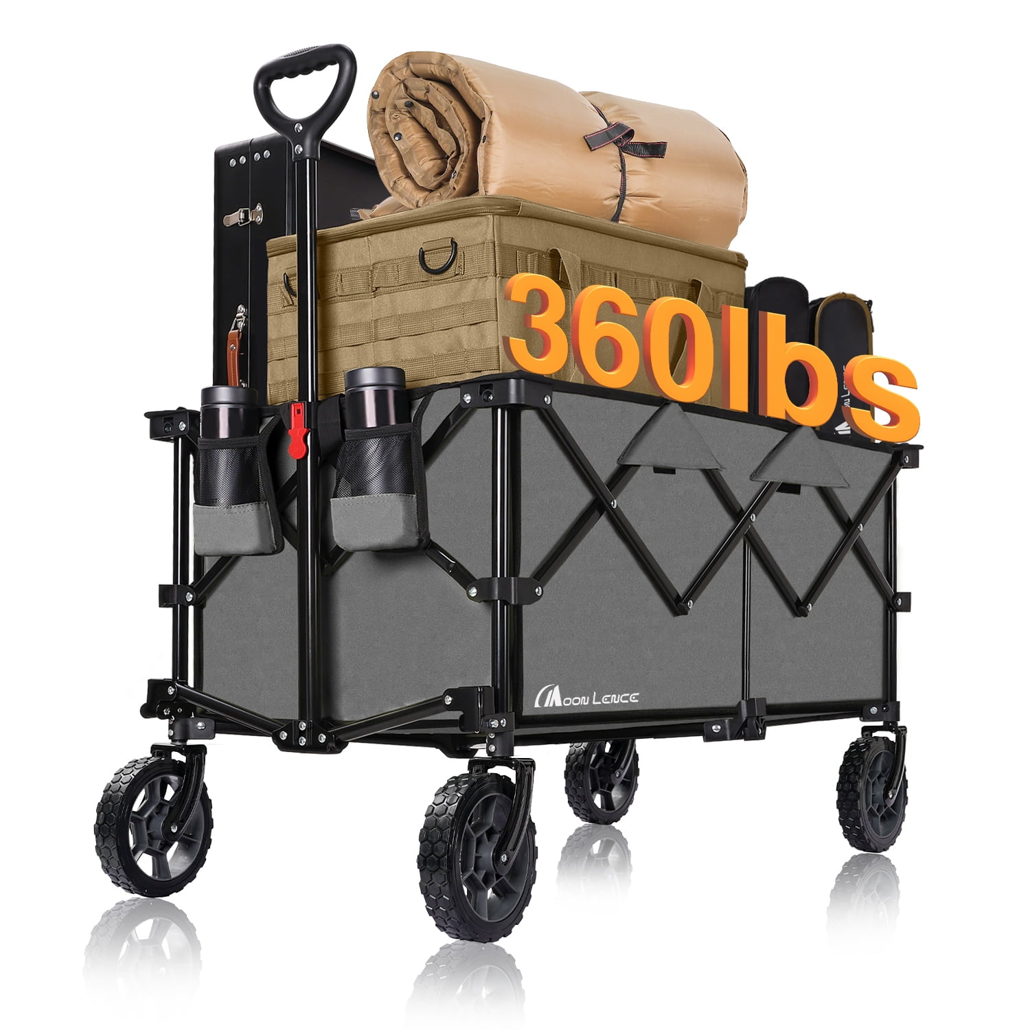 Moon Lence Big Capacity Garden Portable Hand Cart with All-Terrain ...