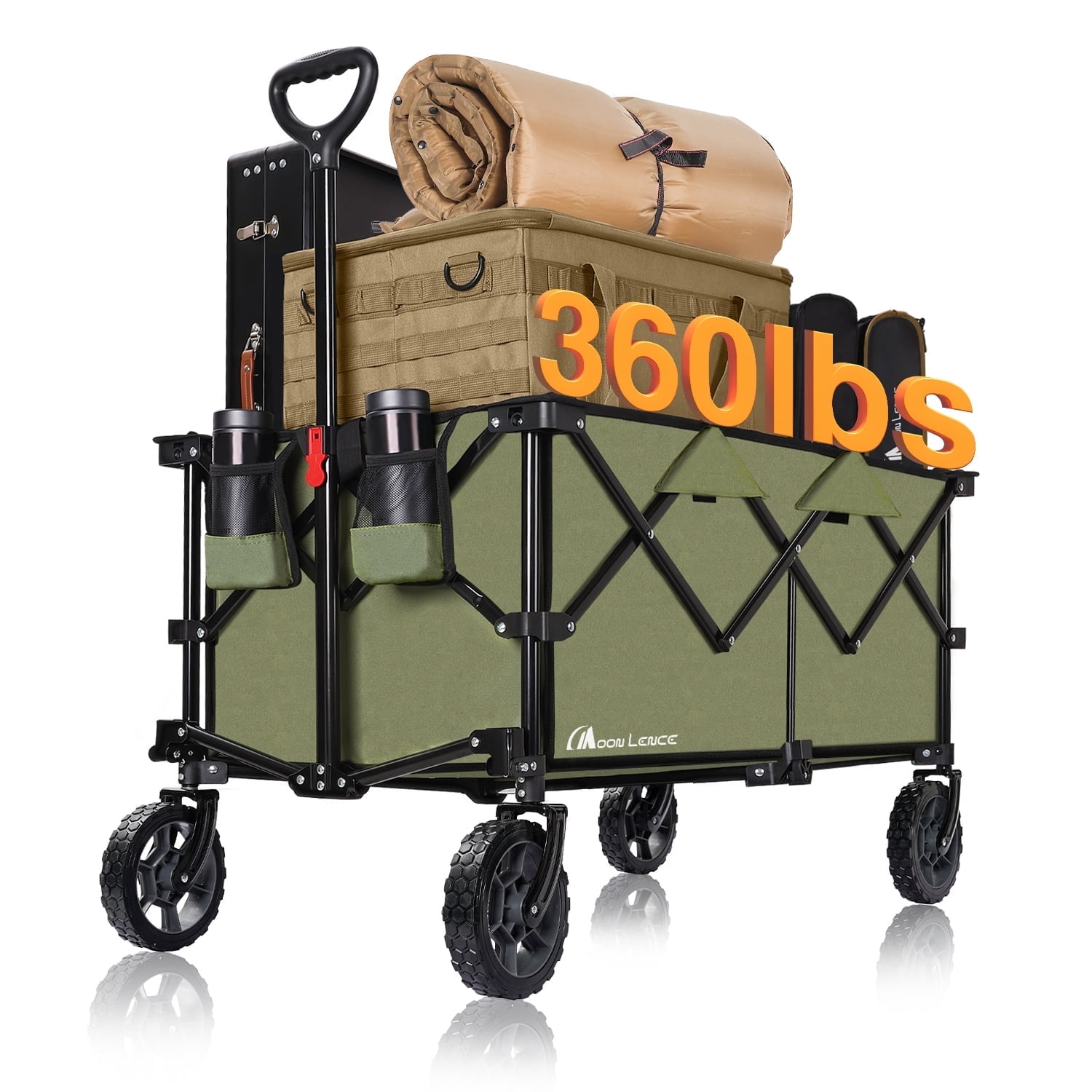 Moon Lence Big Capacity Garden Portable Hand Cart with All-Terrain ...