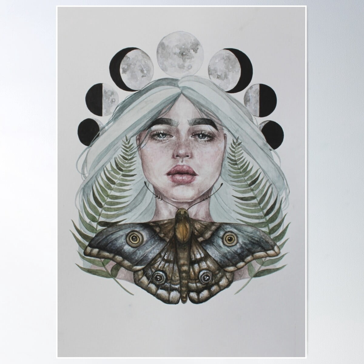 Moon Moth Poster Wall Art, Modern Wall Decor For Living Room Bedroom ...