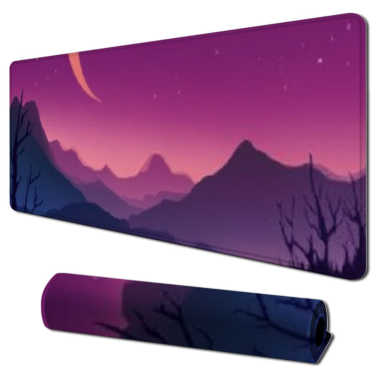 Moon Mouse Pad Cartoon Forest Trees Pattern Printed Mouse Pad for Home ...