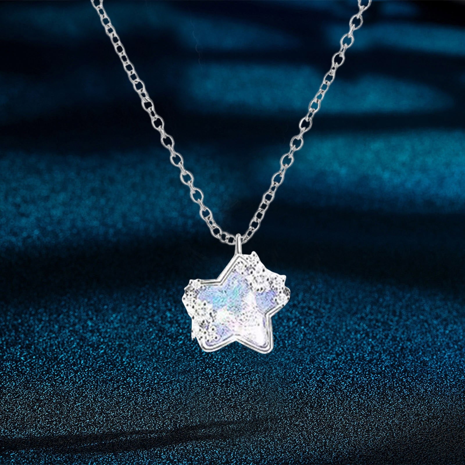 Moon Necklace Fashion Star Moon Cross Necklace 1Pc Diamond Necklace ...