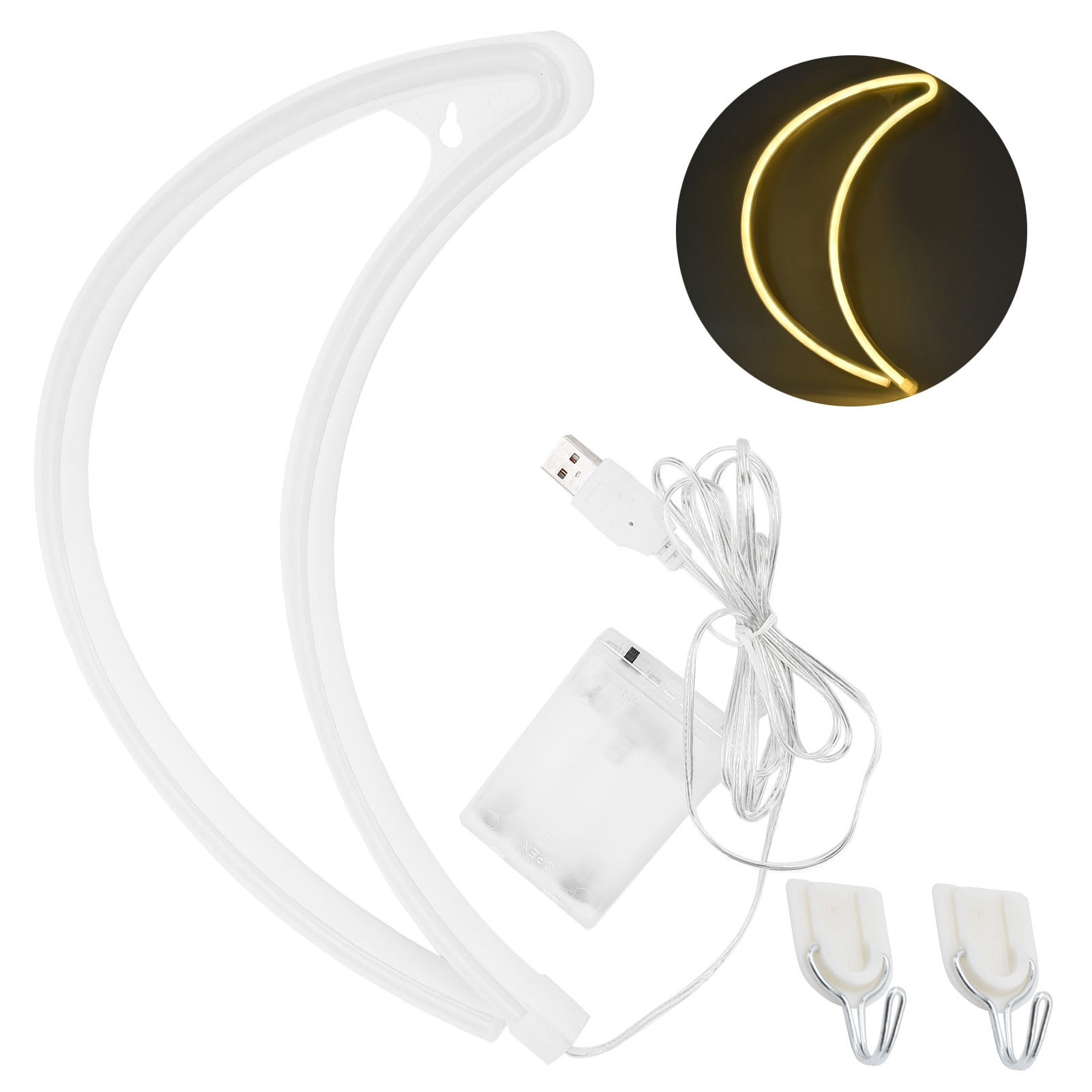 Moon Neon Sign Decorative Neon Light Wall Art Decoration for Holiday ...