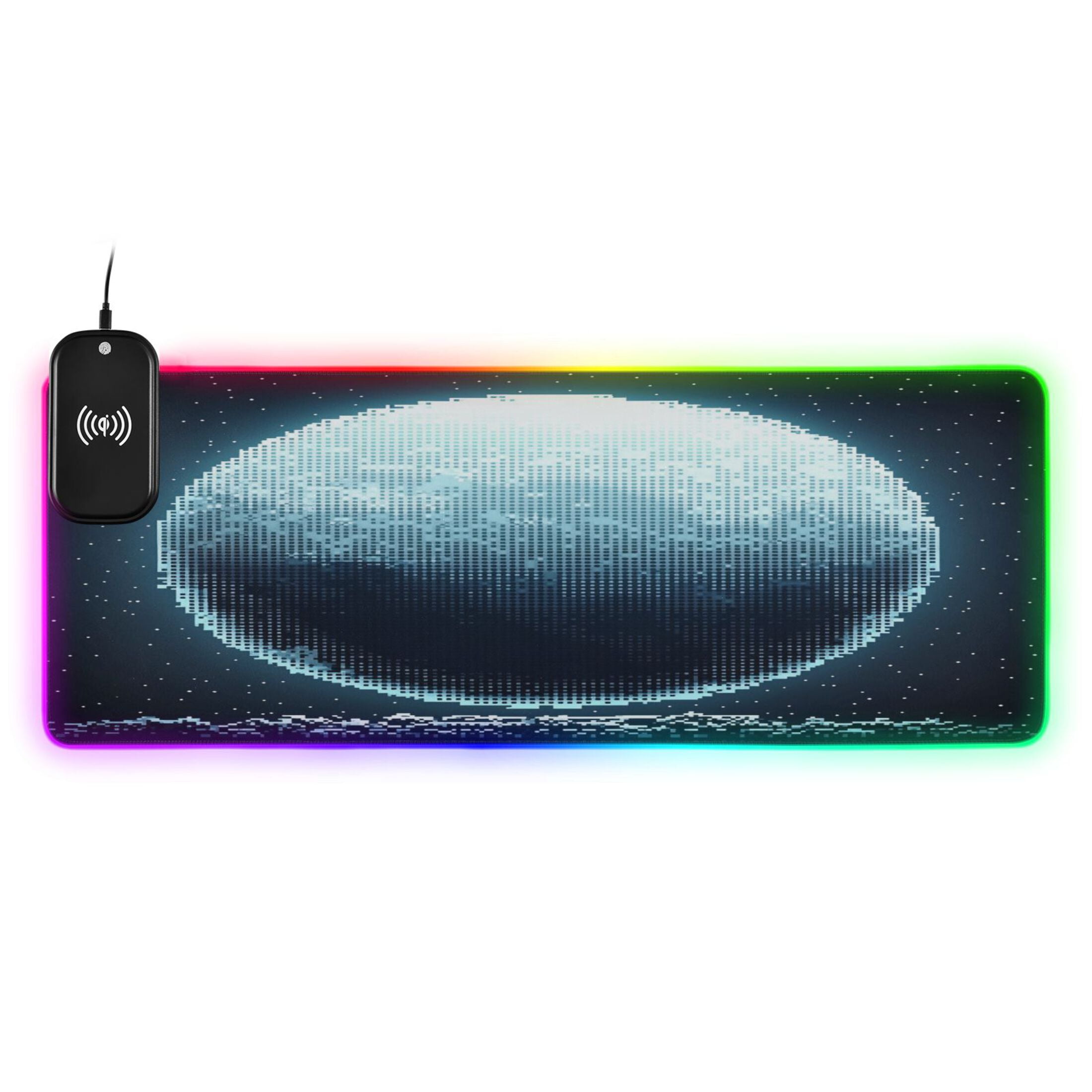 Moon Night Large RGB Gaming Mouse Pad with Fast Wireless Charging, 31.5 ...