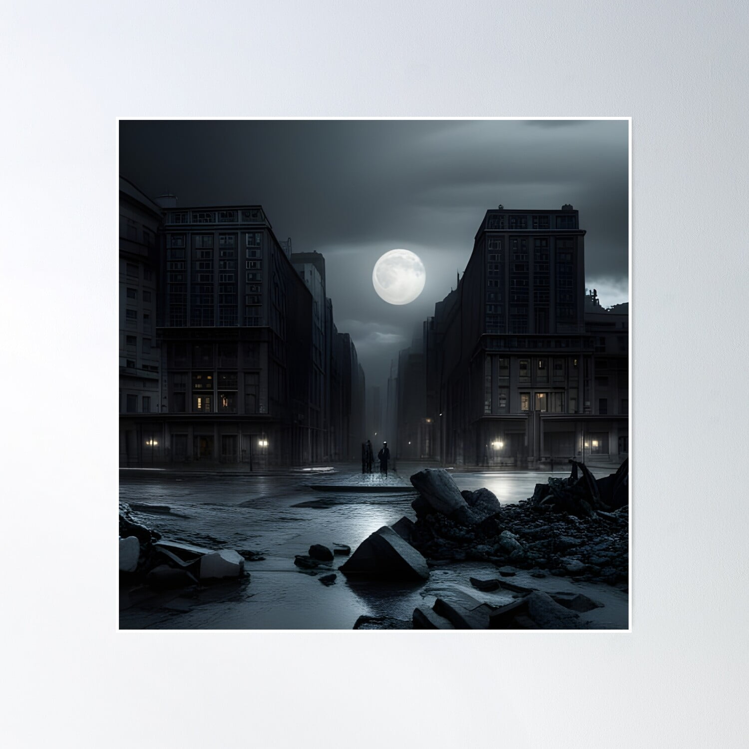 Moon & Night Poster Wall Art, Modern Wall Decor, 16x16 UNFRAMED ...