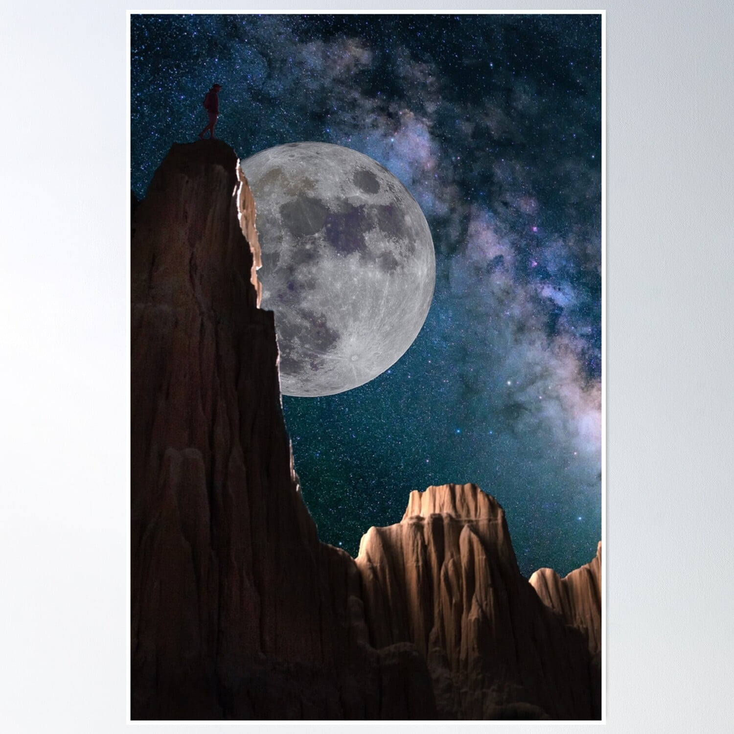 Moon Night Poster Wall Art, Modern Wall Decor, 24x36 UNFRAMED - Walmart.com