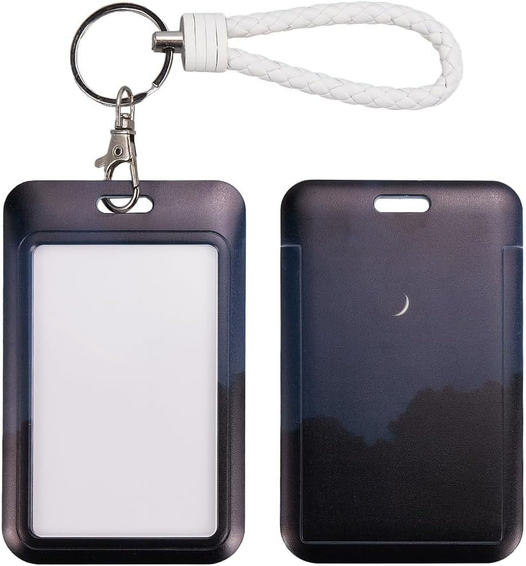Moon Night Sliding ID Badge Holder Plastic Card Case Holder Clear ...