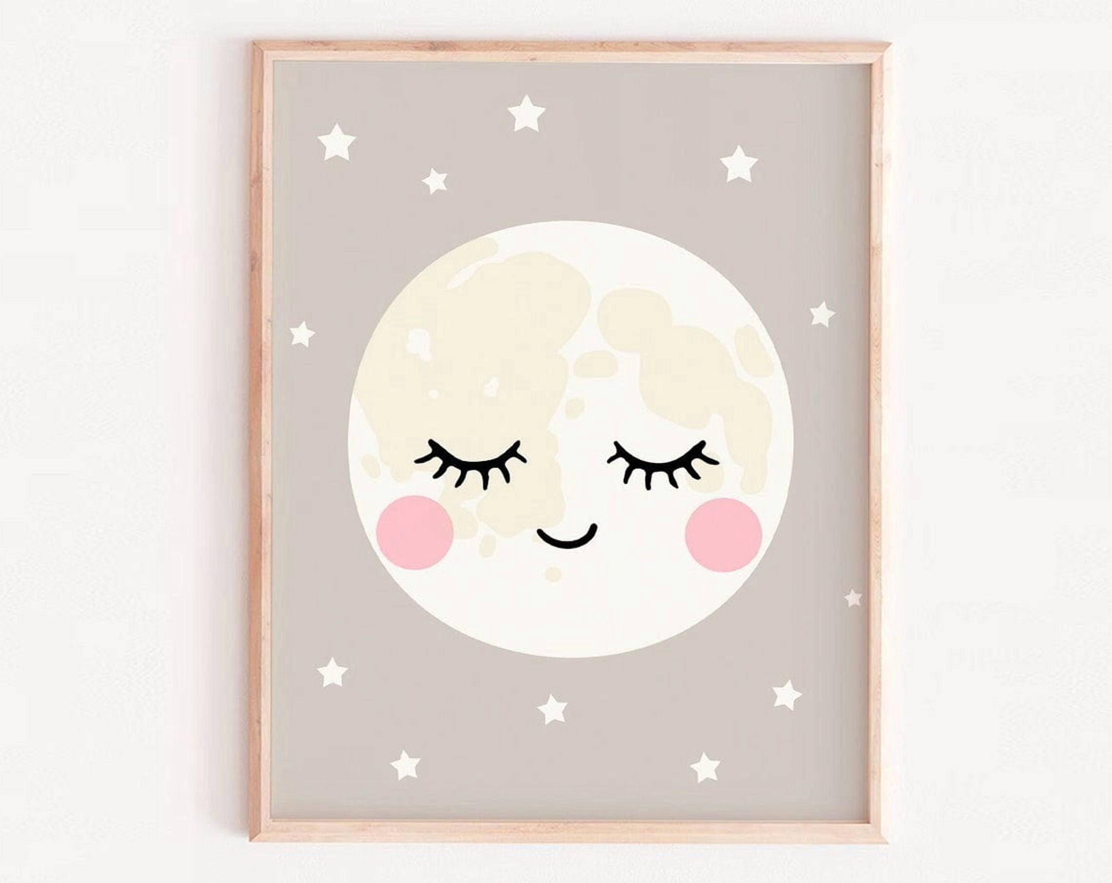 Moon Nursery Print Girls Nursery Art Baby Room Wall Art Cute Art For ...