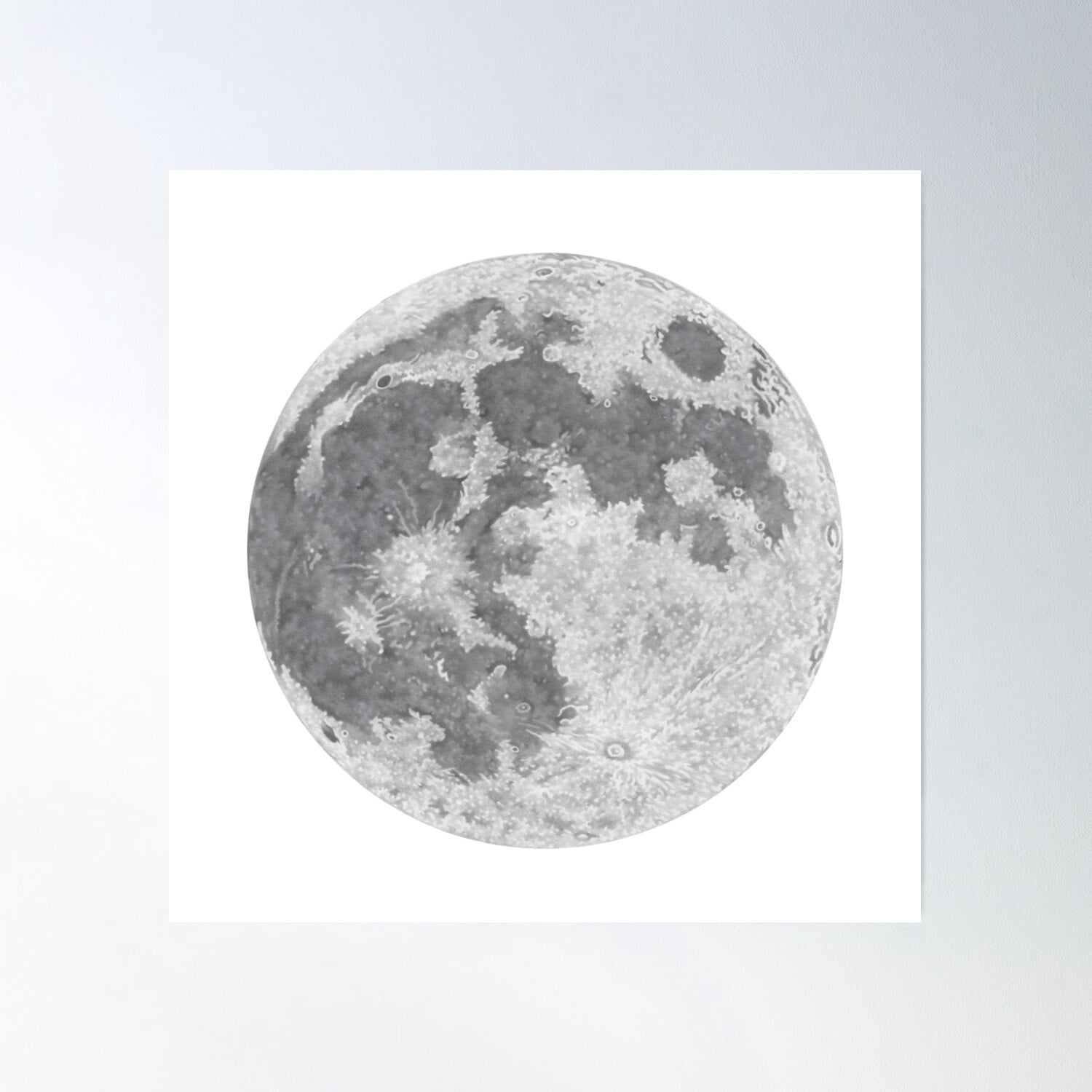 Moon Pencil Astronomy Celestial Art Illustration Poster Wall Art ...