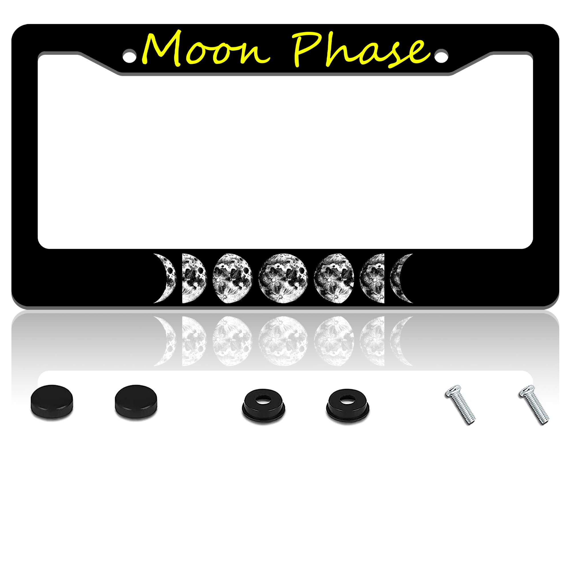 Moon Phase Change License Plate Frame Metal Car Accessories ...