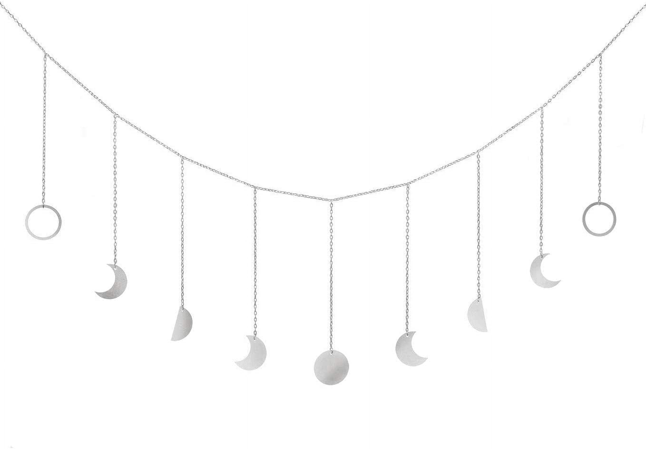 Moon Phase Garland with Chains Boho Shining Phase Wall Hanging ...