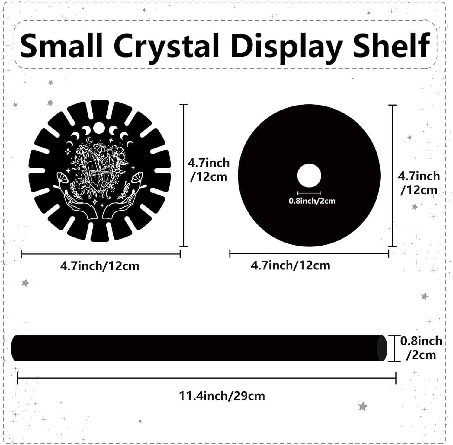Moon Phase Hands Pendulum Crystal Holder Flower Divination Dowsing ...
