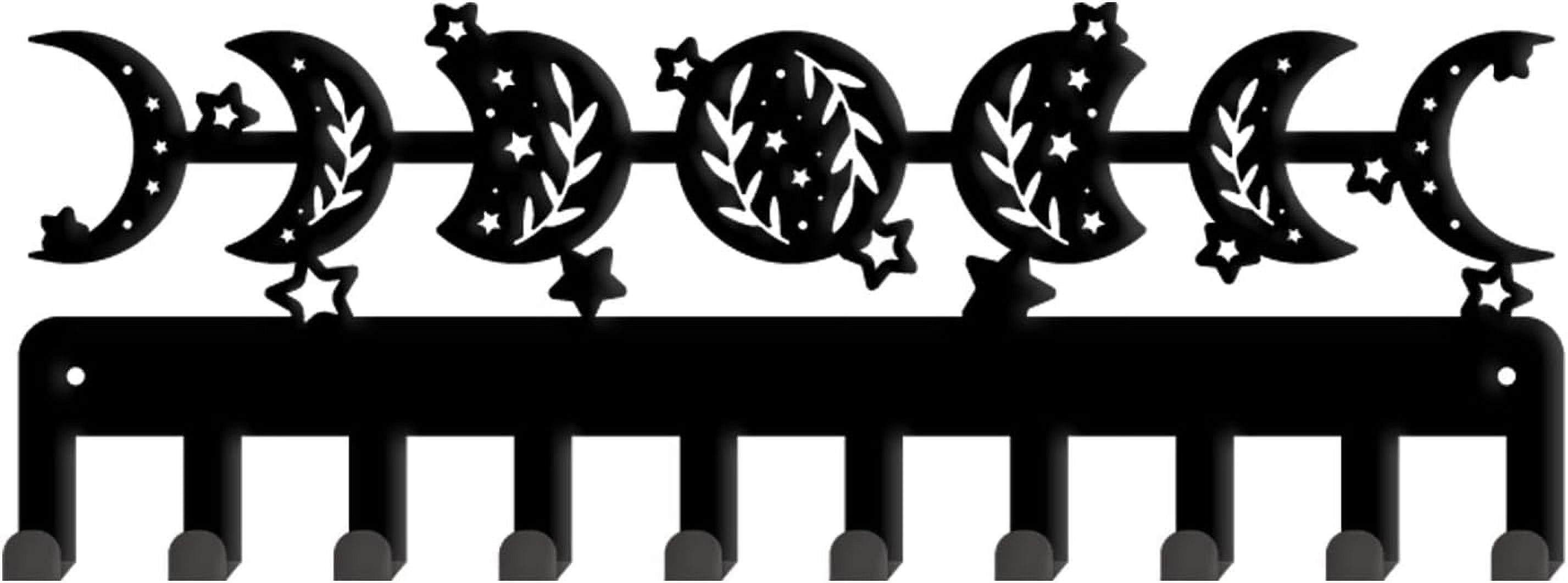 Moon Phase Key Holder Moon Wall Decor Jewelry Holder Wall Hanging Hooks ...