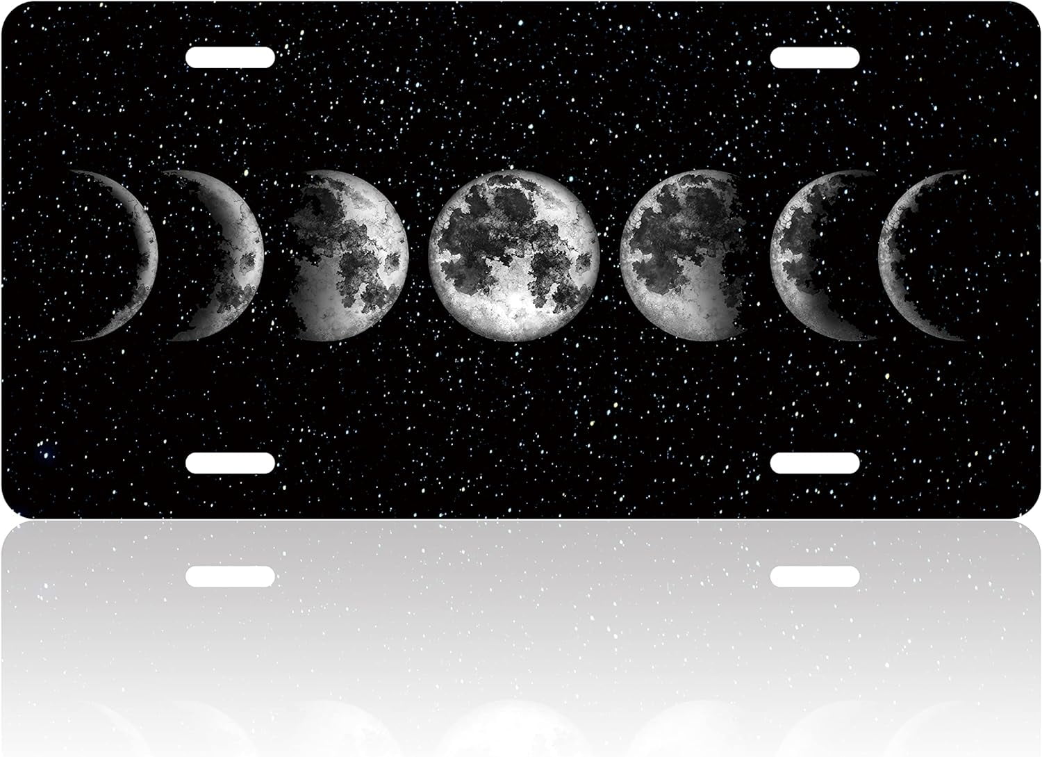 Moon Phase License Plate Cover Moon License Plate Funny Night Starry ...