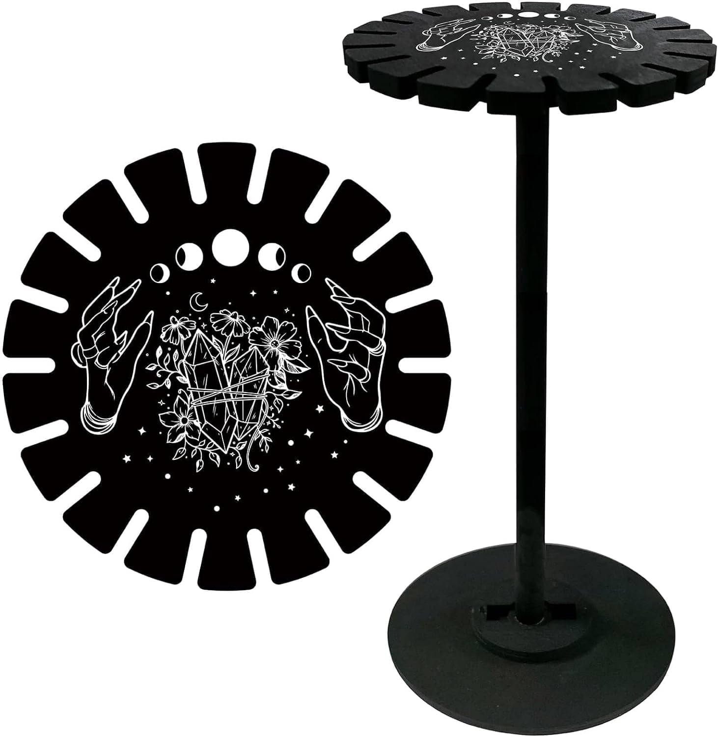 Moon Phase Magic Pendulum Display Shelf Holder Stand Black Wooden ...