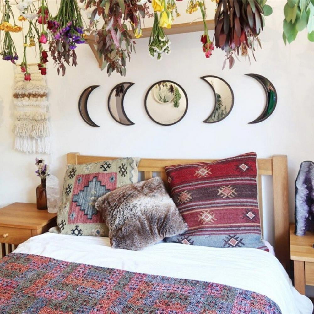 Moon Phase Mirror Set, Scandinavian Natural Acrylic Wall Decorative ...