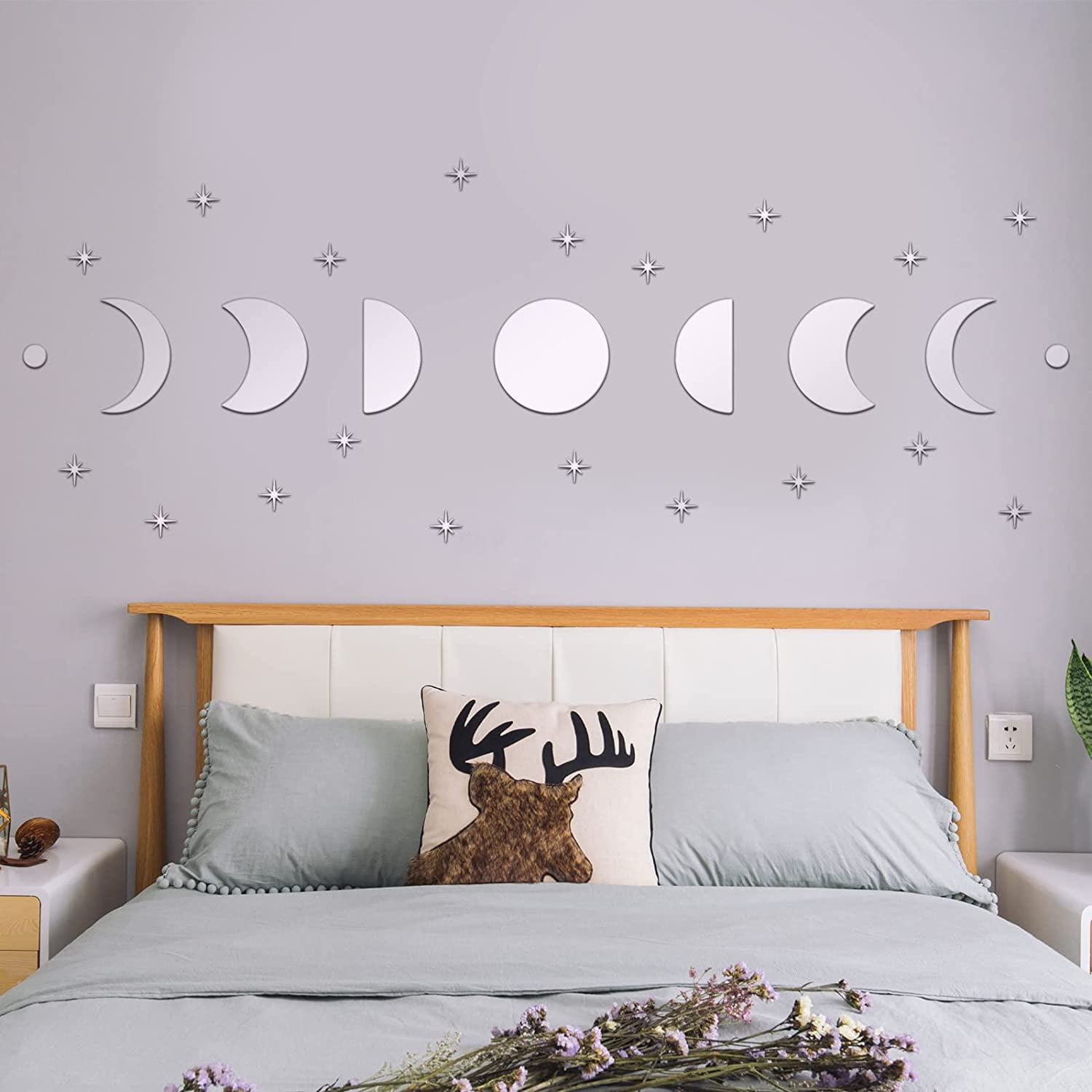 Moon Phase Mirror Wall Decals 3D Acrylic Moonphase Mirrors Moon Star ...