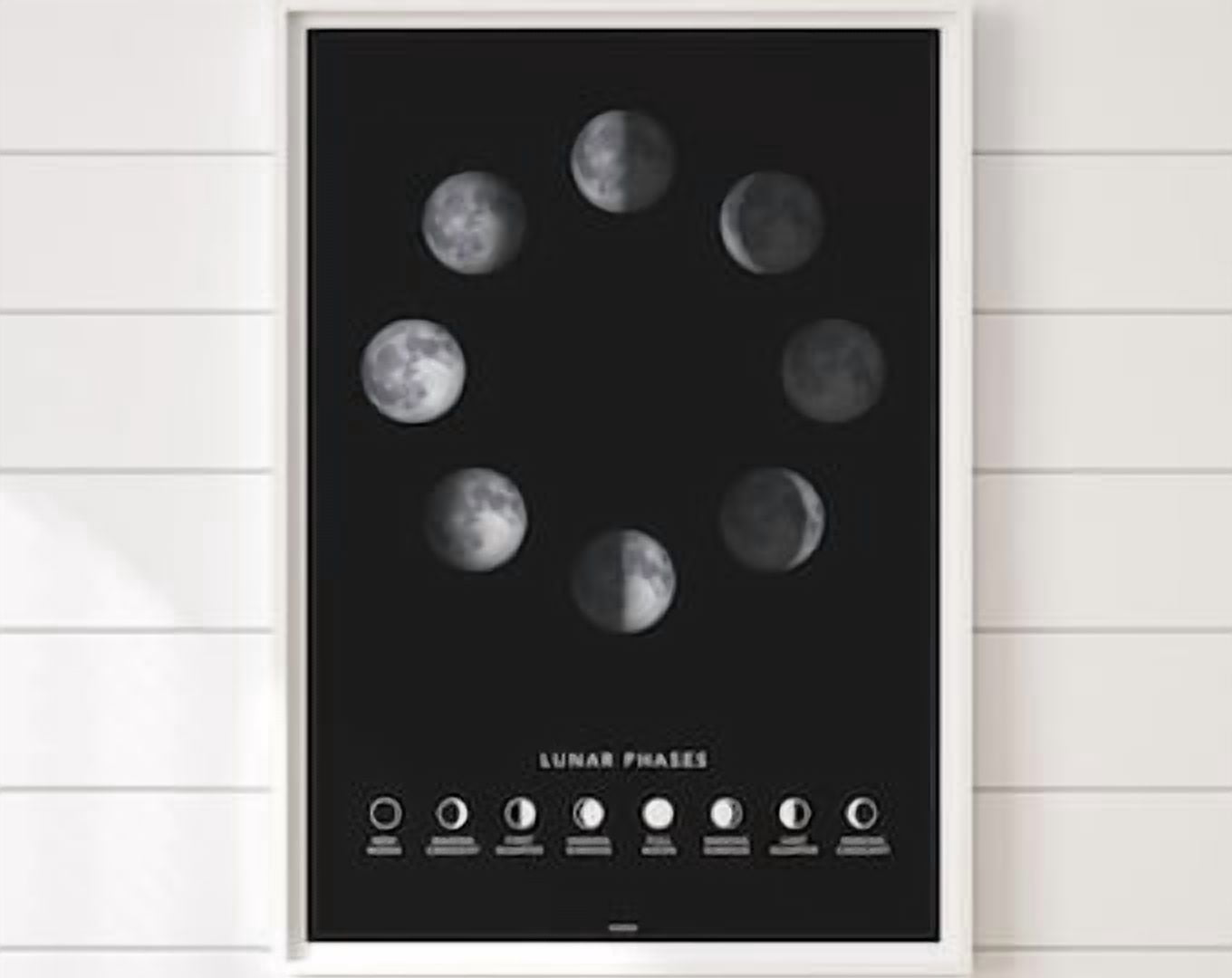 Moon Phase Poster Astronomy Poster Lunar Phases Wall Art, Poster Only ...