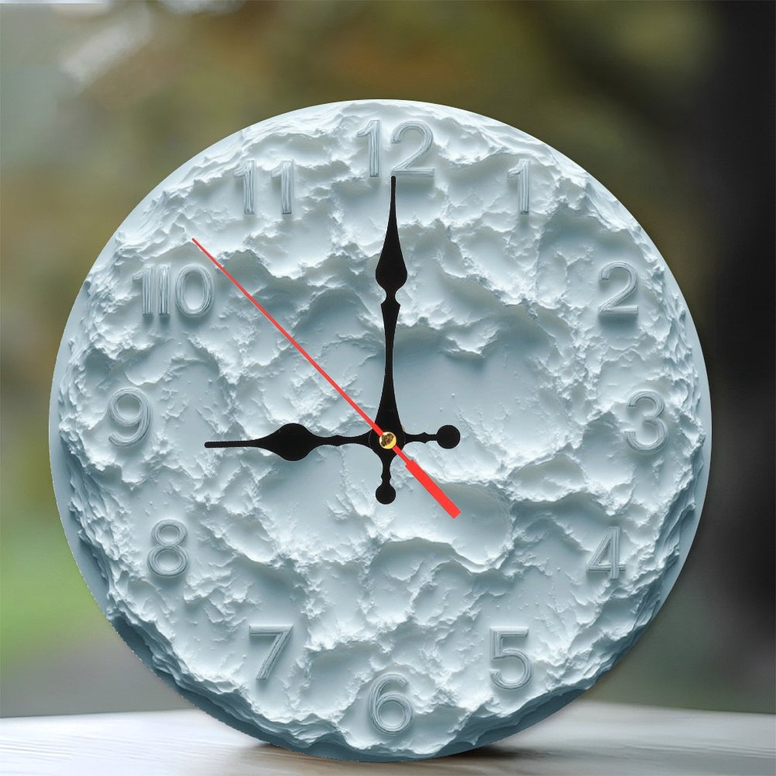 Moon Phase Wall Clock Decorative Home Art 10-Inch Silent Wooden Wall ...