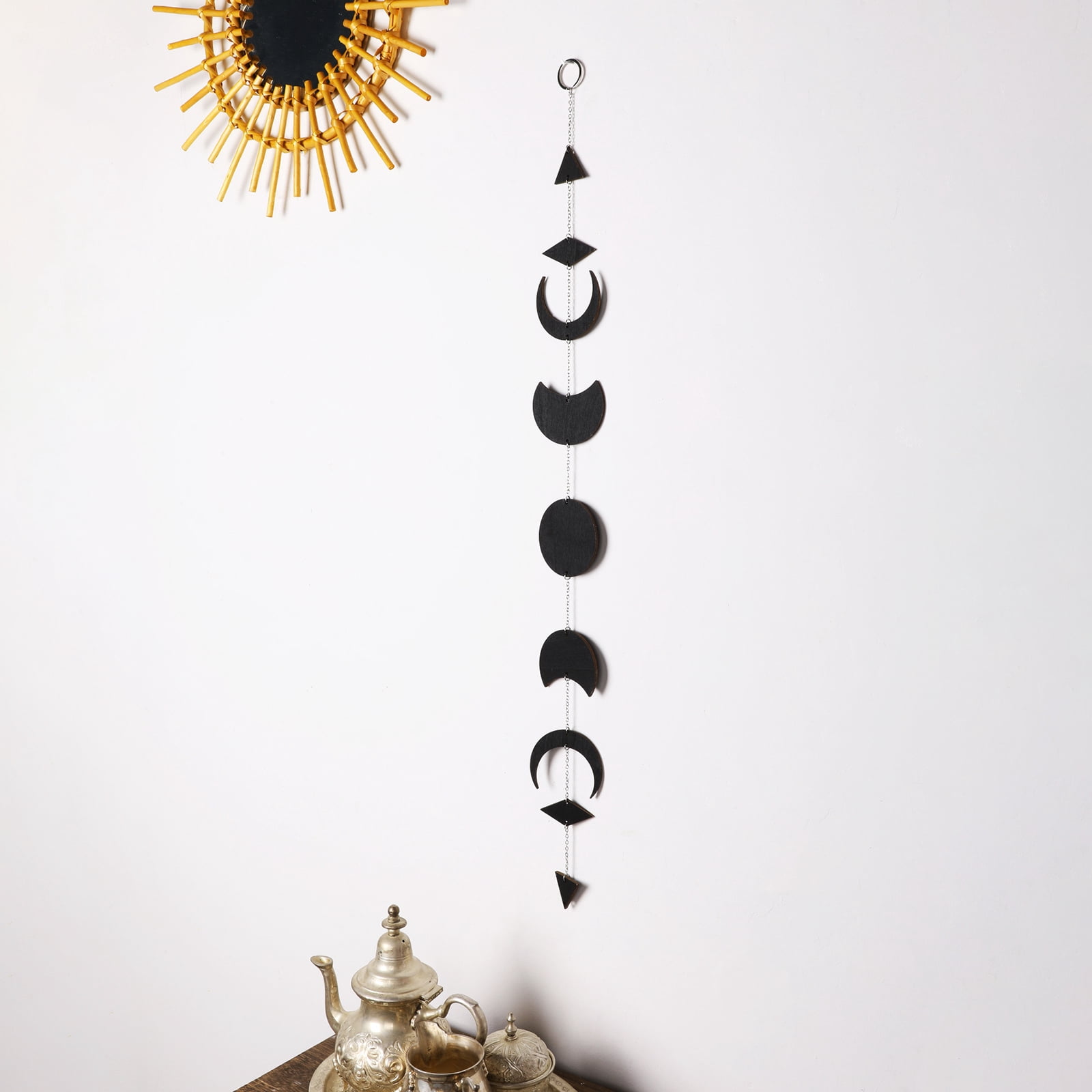 Moon Phase Wall Hanging Moon Decor,Black Wall Decorations Art Moon ...