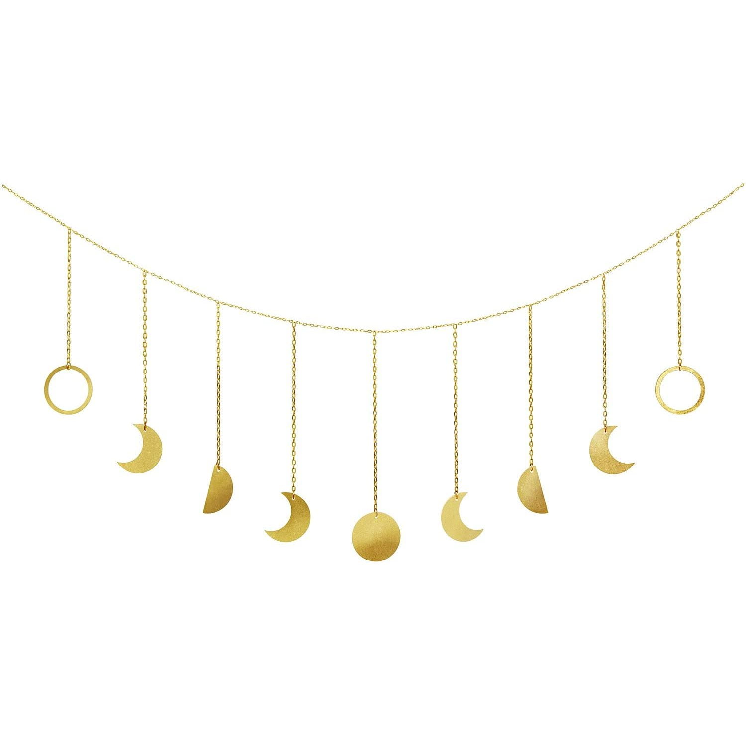 Moon Phase Wall Hanging, Moon Garland, Boho Home Decor, Light Up ...