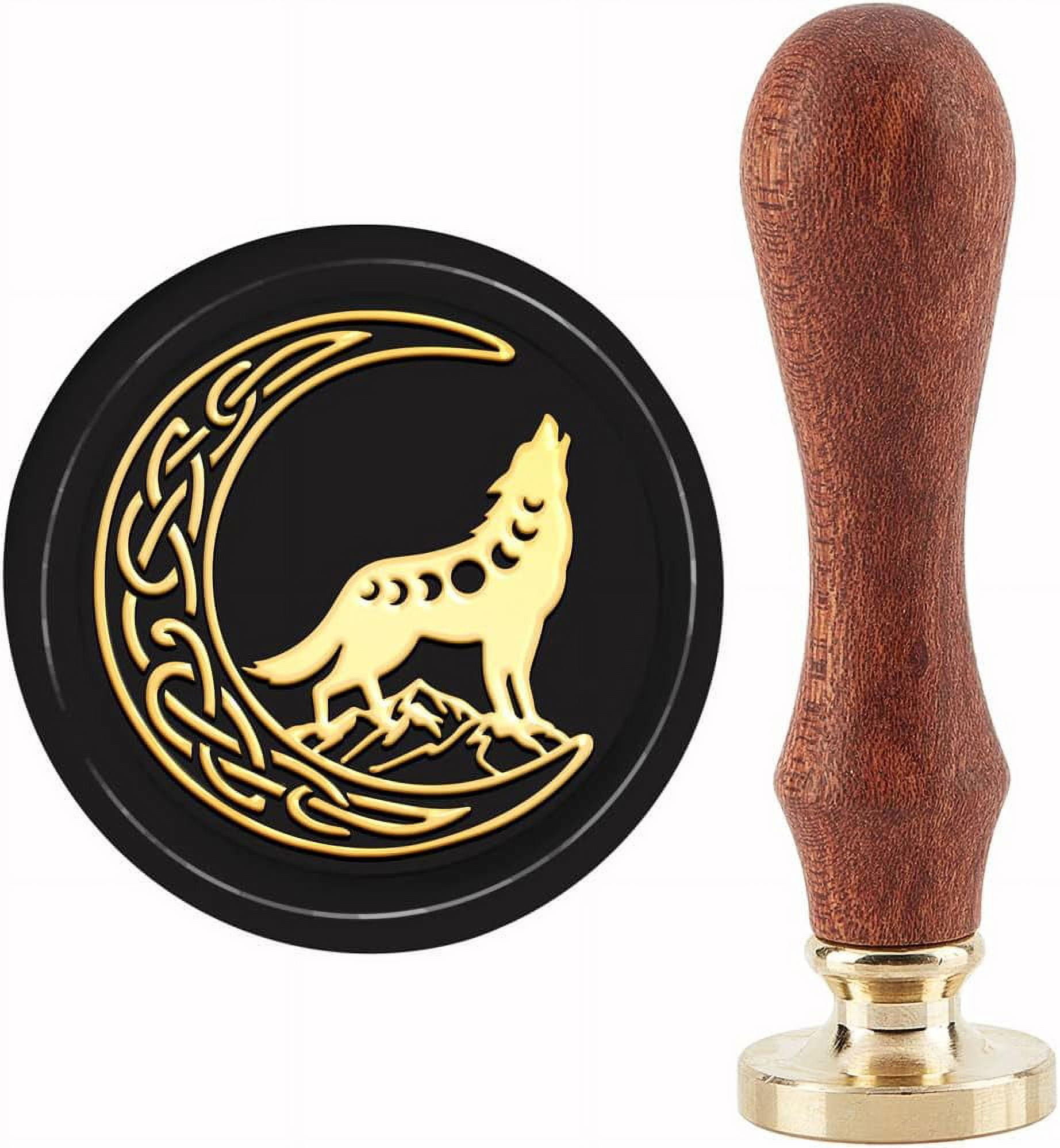 Moon Phase Wax Seal Stamp Wolf Sealing Wax Stamps Celtic Knot 30mm ...