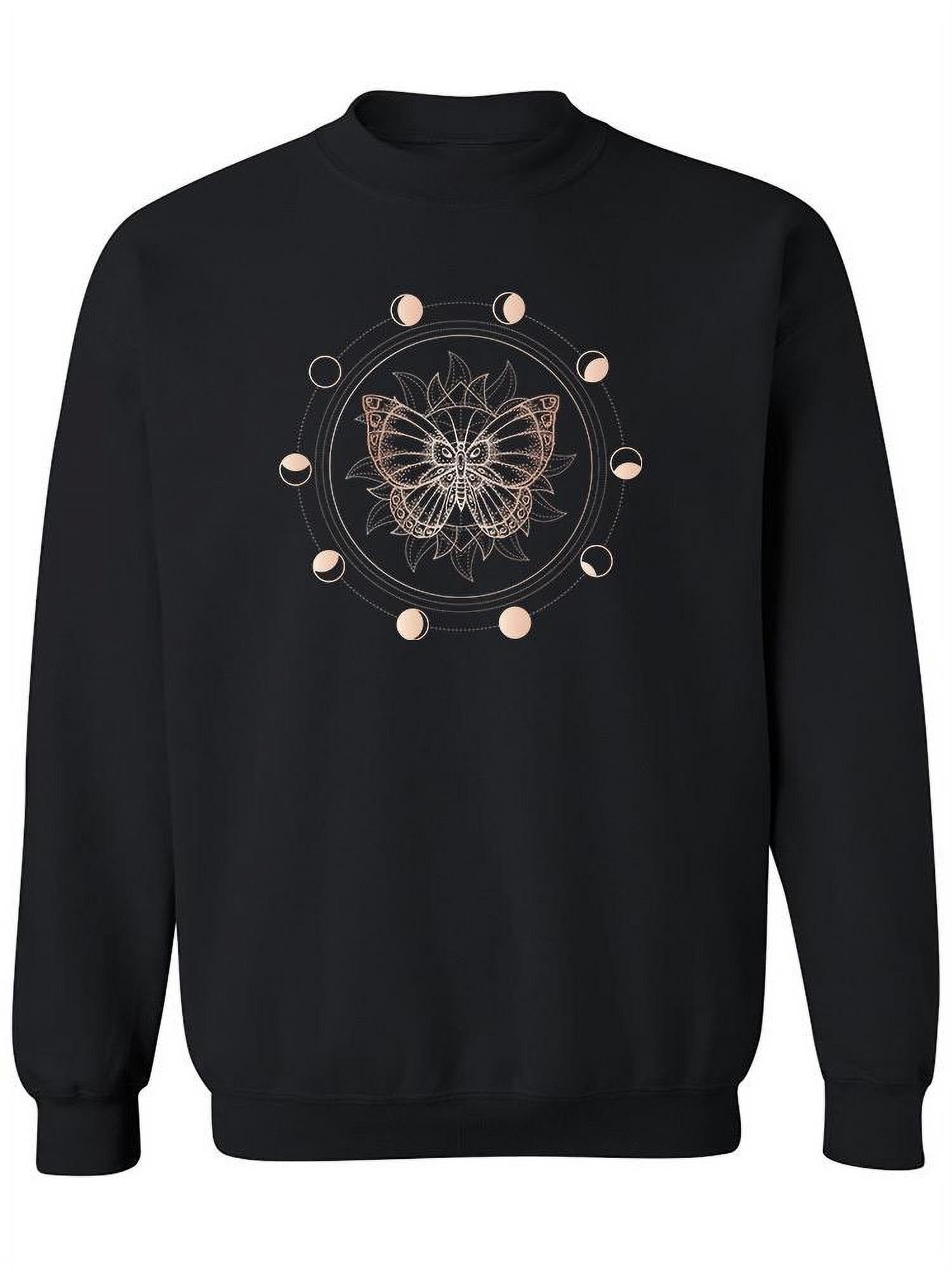 Moon Phases And Butterfly Sweatshirt Women -Image by Shutterstock ...