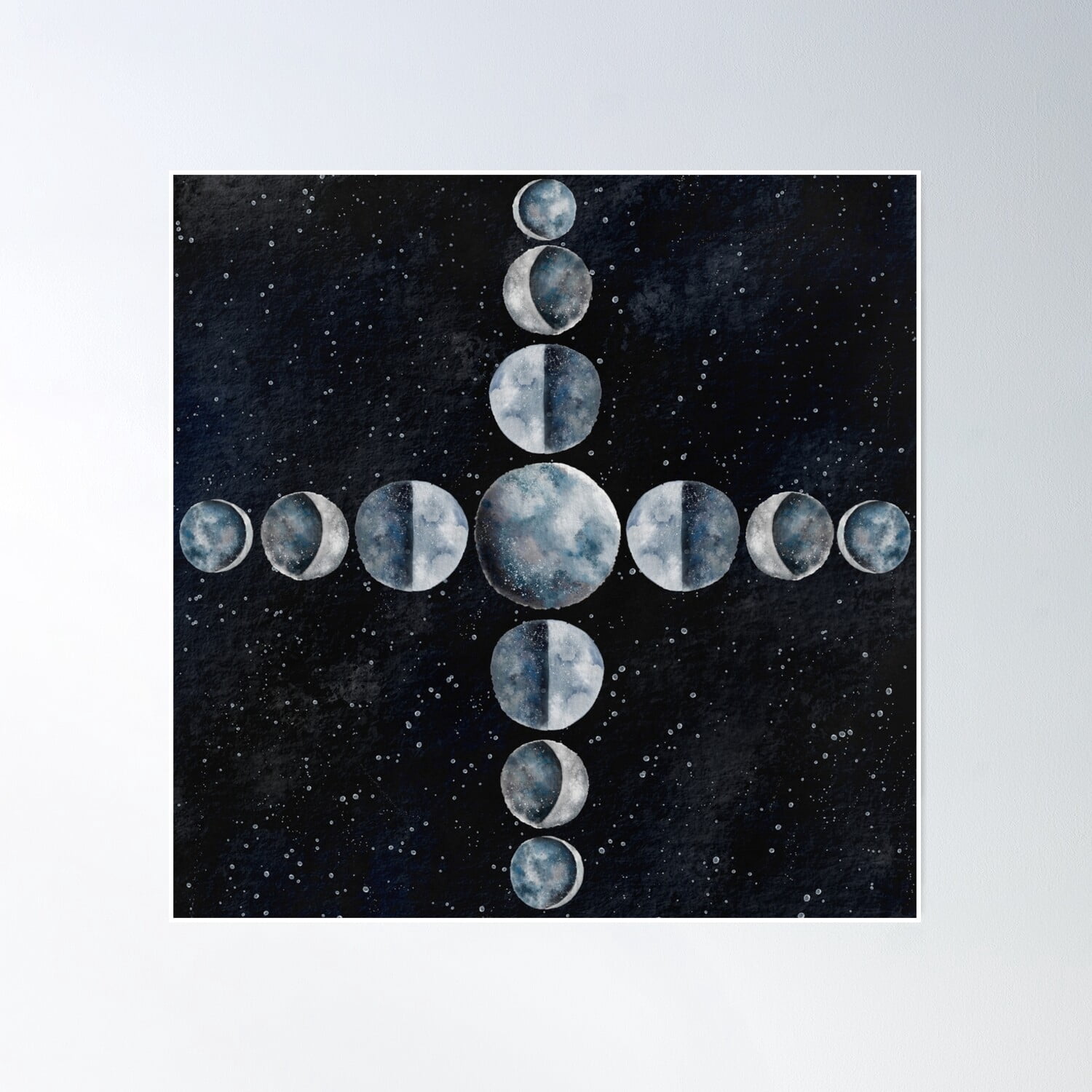 Moon Phases Astrology Poster Wall Art, Modern Wall Decor, 16x16 ...