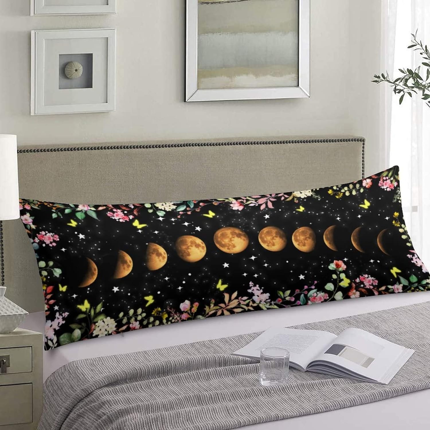 Moon Phases Body Pillow Cover Moon Phase Moonlit Star Night Bobo ...