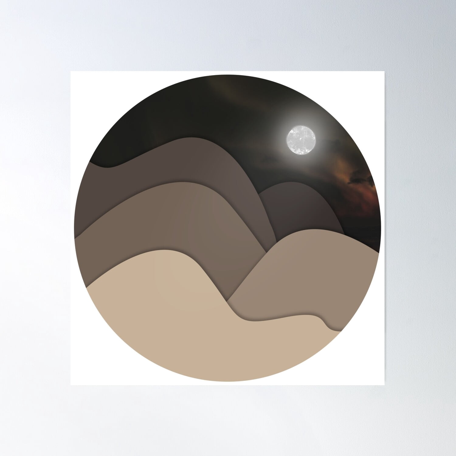 Moon Phases Full Poster Wall Art, Modern Wall Decor, 16x16 UNFRAMED ...
