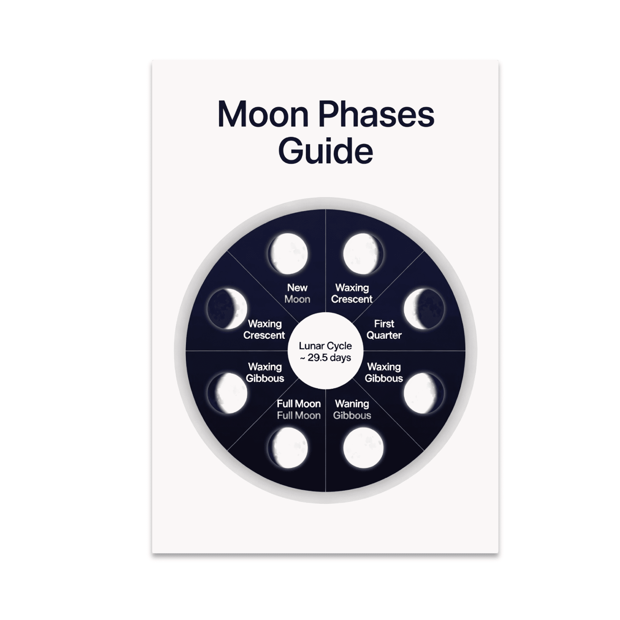 Moon Phases Guide Infographic - Astronomy Enthusiast - 13x19 Poster ...