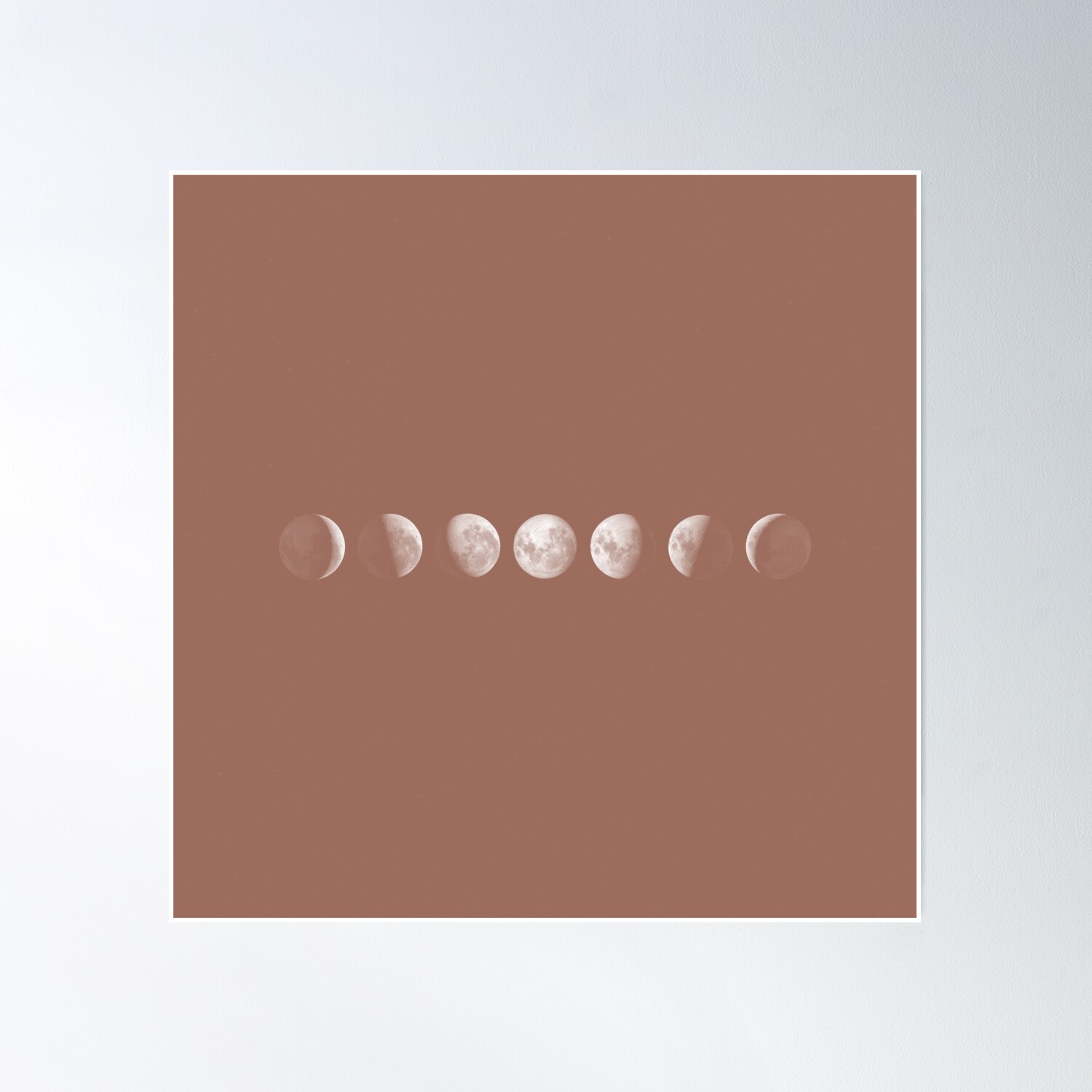 Moon Phases In Rust Poster Wall Art, Modern Wall Decor, 30x30 UNFRAMED ...