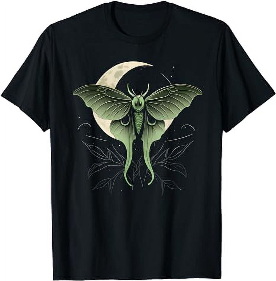 Moon Phases Luna Moth Black Craft T-Shirt - Walmart.com