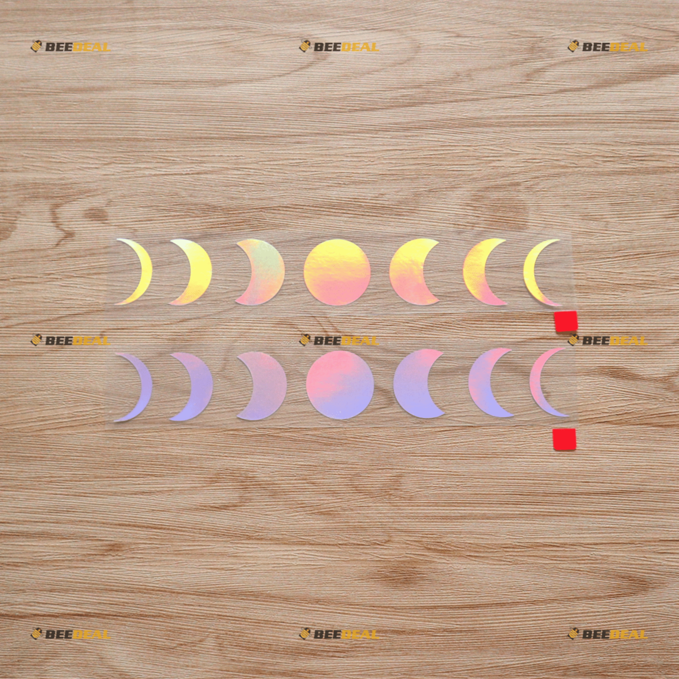 Moon Phases Lunar Sticker Decal Vinyl - 2 Pack Holographic Iridescent ...