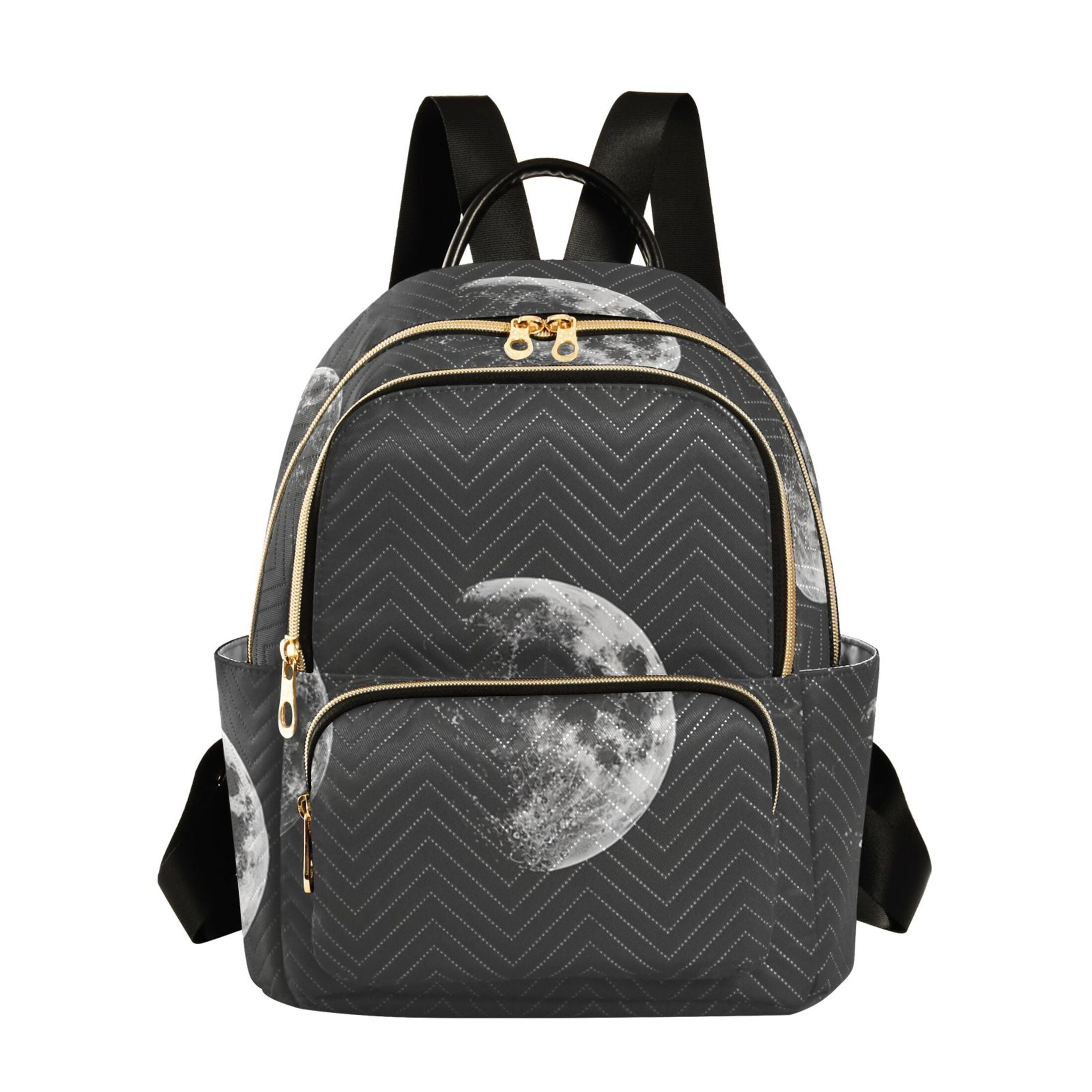 Moon Phases Quilted Backpack Fashion Daypack Commuter Bag for Women 8.5 ...