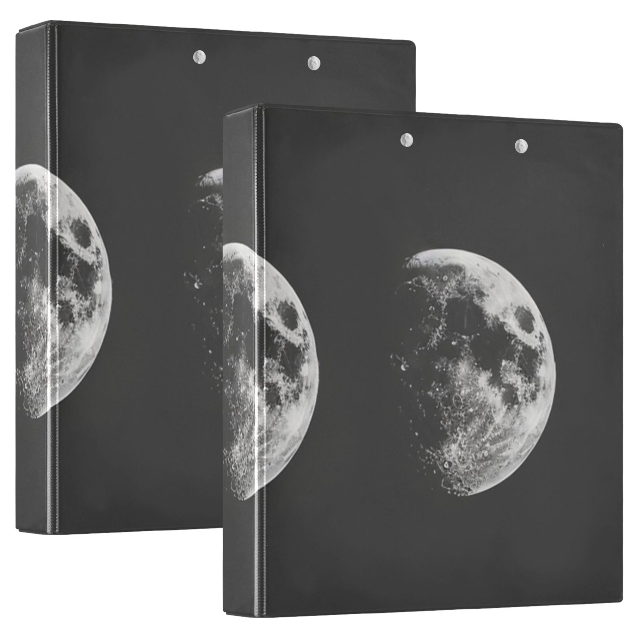 Moon Phases Round Ring Binder 3 Rings 1.5" Capacity File Storage for A4 ...