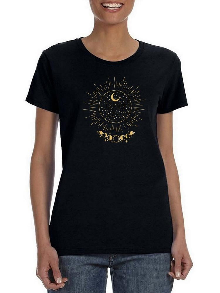 Moon Phases Set T-Shirt Women -SPIdeals Designs, Female Large - Walmart.com