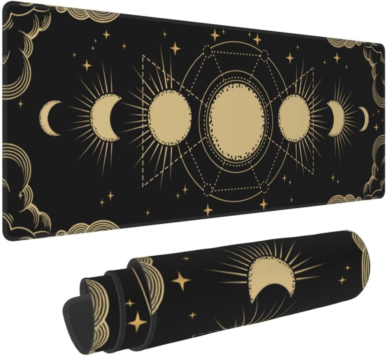 Moon Phases Stars Mouse Pad Extended XL Gaming Mice Pad Office Desk Mat ...